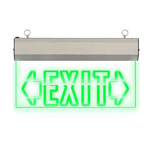 Omni Exit Sign Recessed Transparent Green , LED/X-300/L/R/D