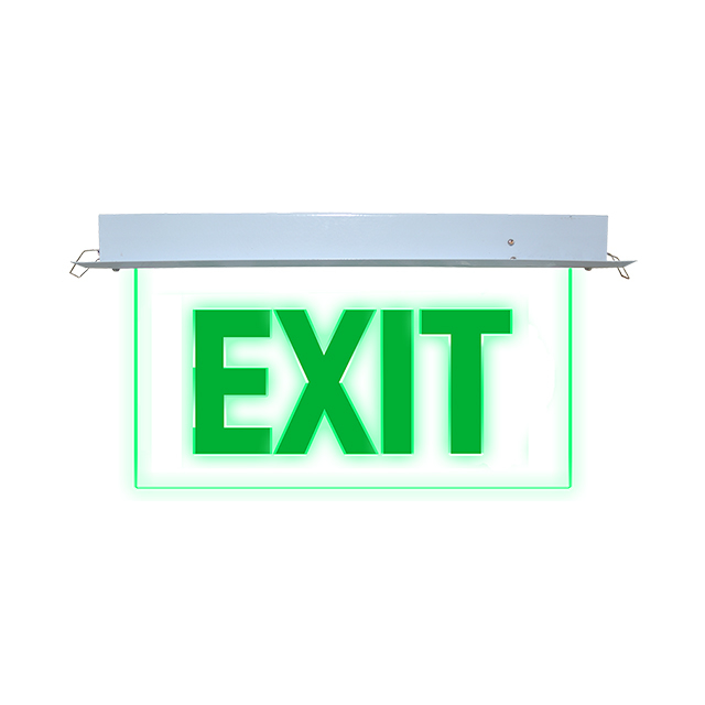 Omni Exit Sign Recessed Transparent Green , LED/X-300/L/R/D