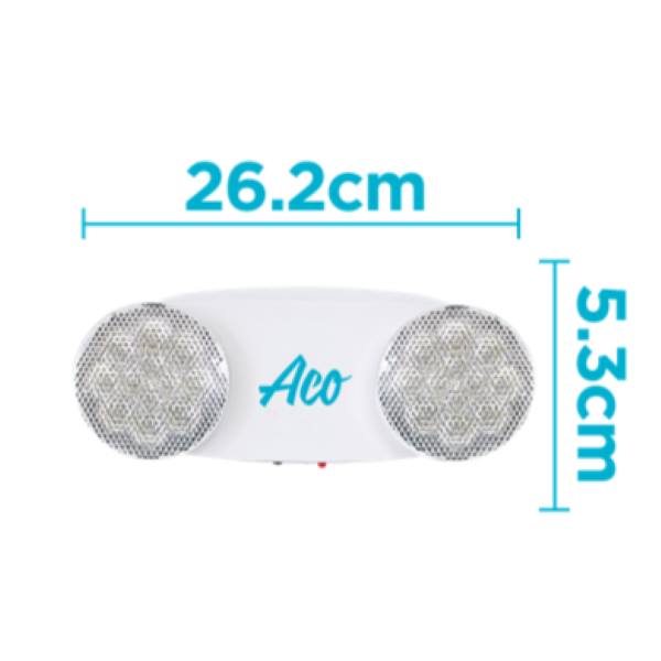 ACO RECHARGEABLE ROUND TWIN-HEAD EMERGENCY LED LIGHT