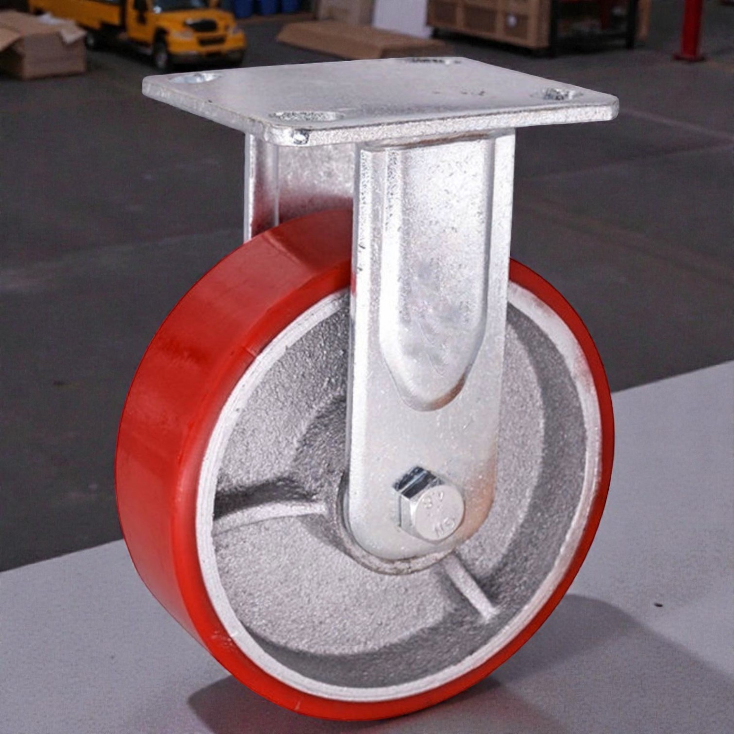 Heavy Duty Red Fixed Caster Wheels 4", 5", 6", 8"